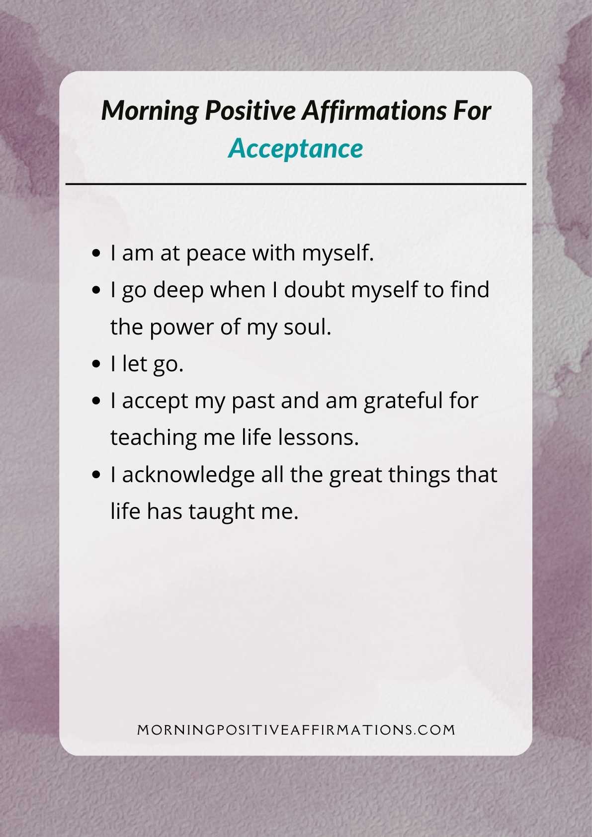 50+ Morning Positive Affirmations For Acceptance