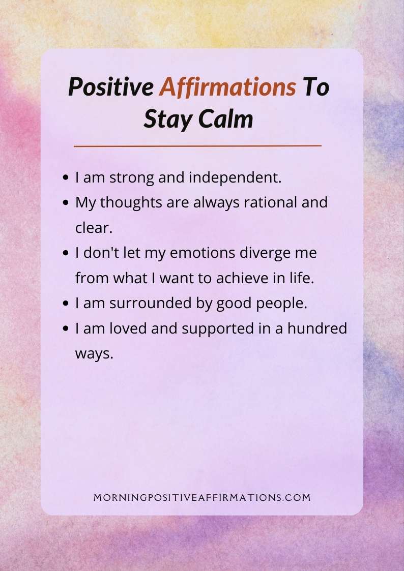 70+ Positive Affirmations To Stay Calm