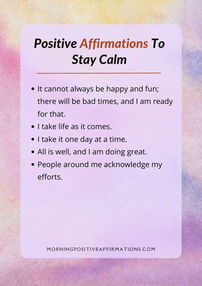 70+ Positive Affirmations To Stay Calm