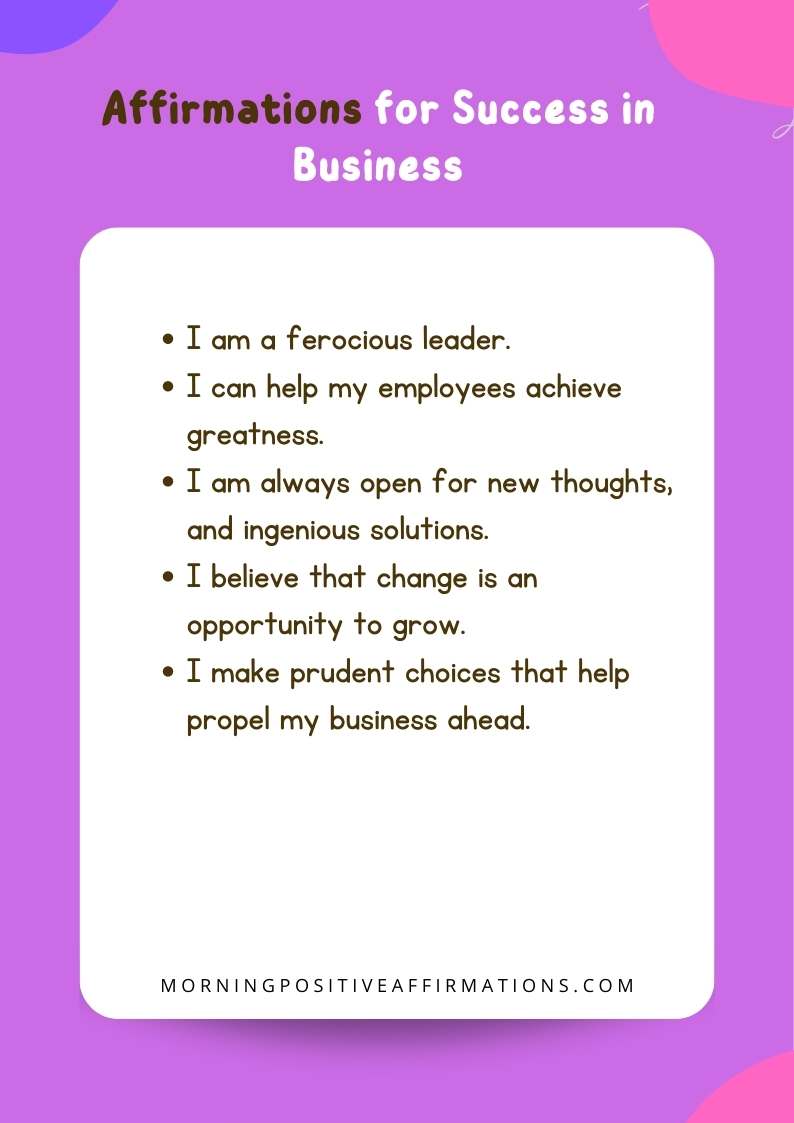 70 Powerful Morning Affirmations for Success in Business