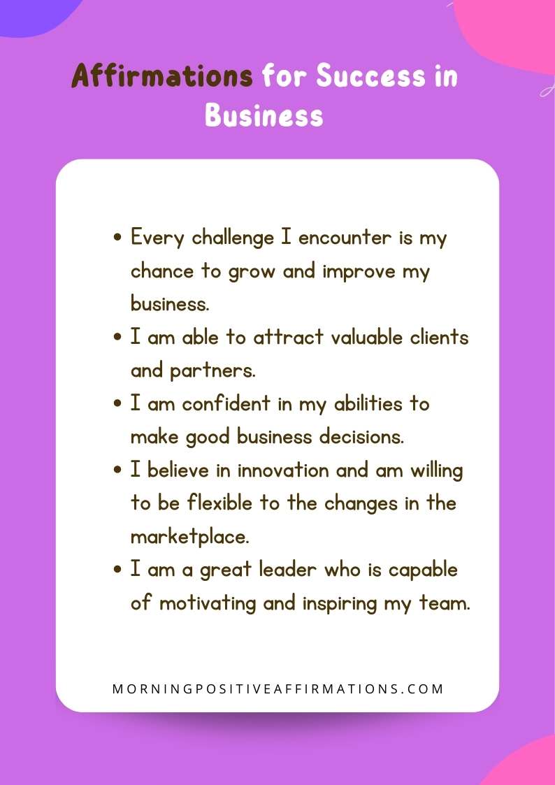 70 Powerful Morning Affirmations for Success in Business